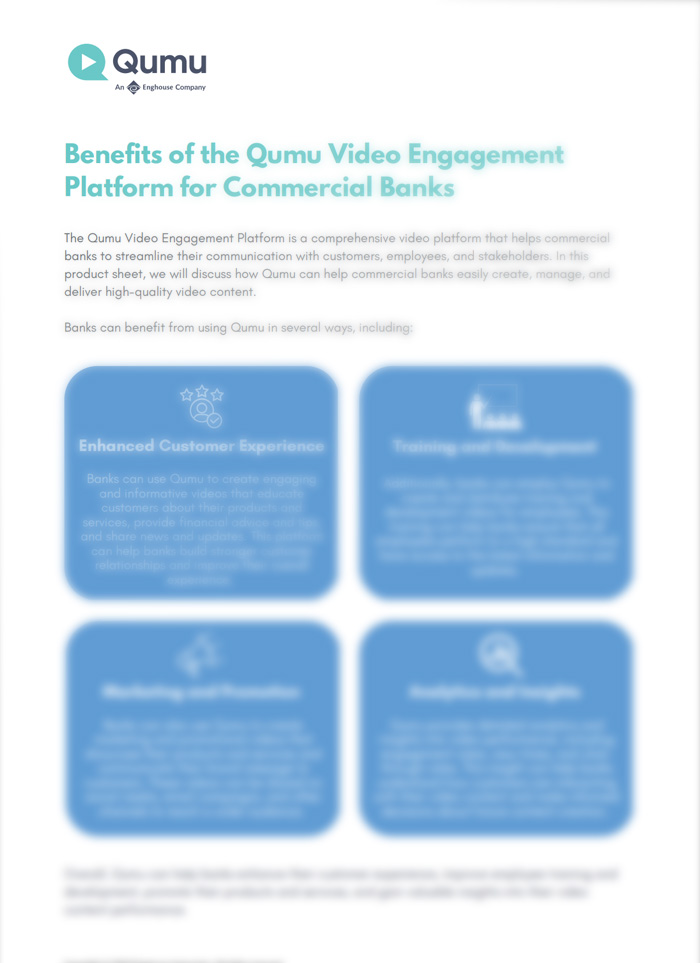 Ventajas de la plataforma de captación de vídeo Qumu para bancos ...
