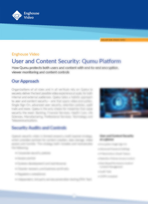 User and Content Security Datasheet | Enghouse Video