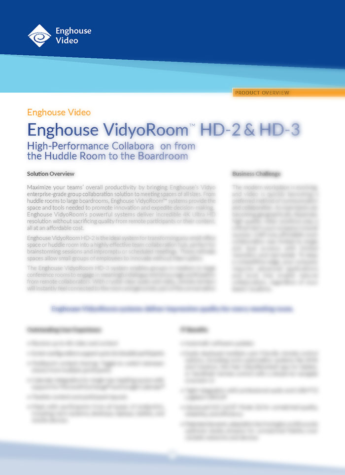VidyoRoom HD-2 & HD-3 | Enghouse Video