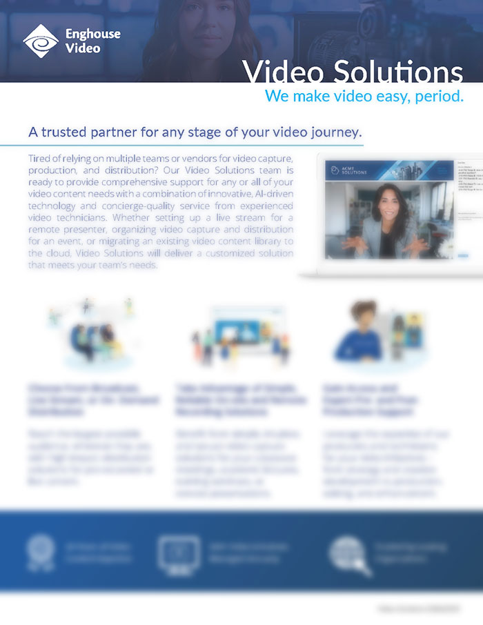 Soluciones integrales de vídeo adaptadas a sus necesidades | Enghouse Video